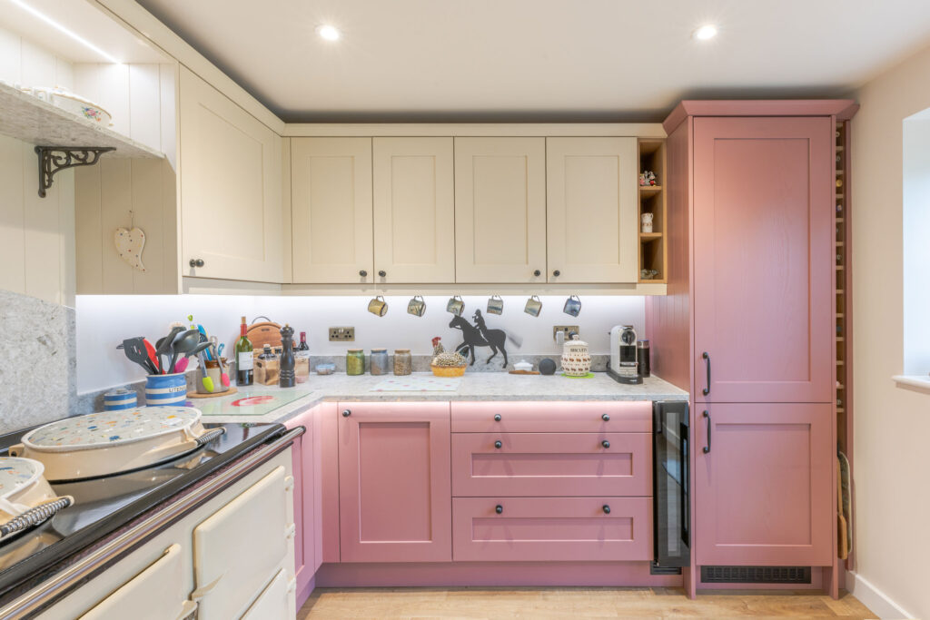 Pretty in Pink Shaker Kitchen in Lyndhurst - Select Interiors